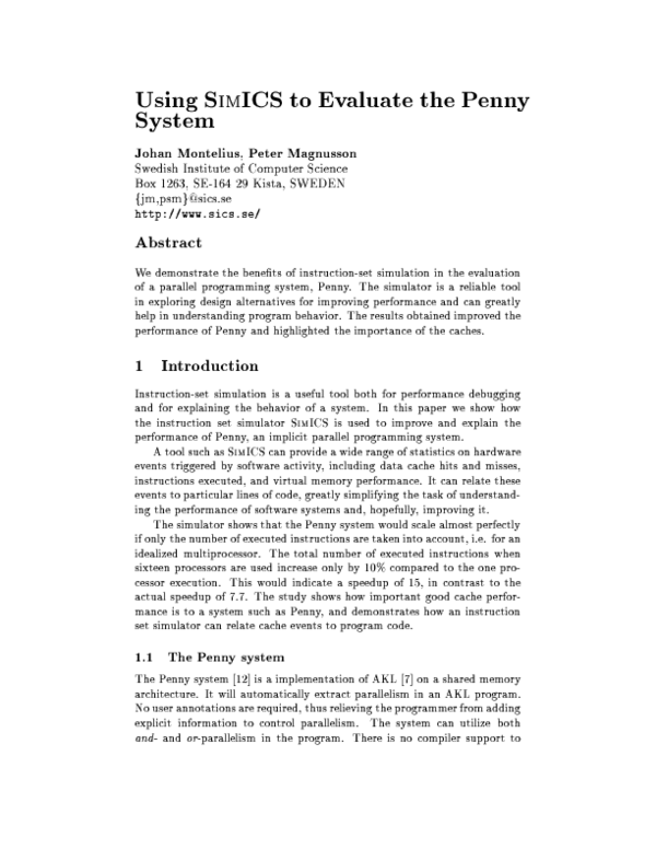 (PDF) Using SimICS to Evaluate the Penny System