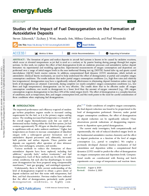 (PDF) Studies of the Impact of Fuel Deoxygenation on the Formation of ...