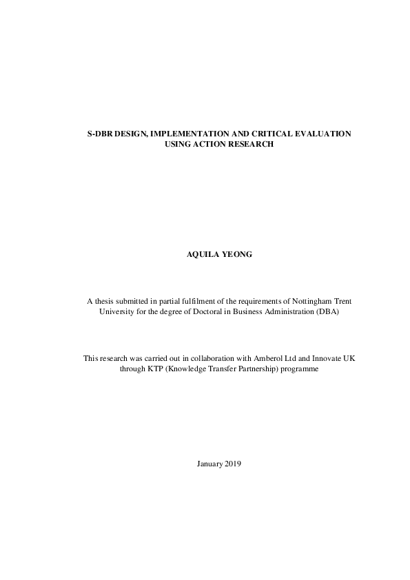 (PDF) S-DBR design, implementation and critical evaluation using action research