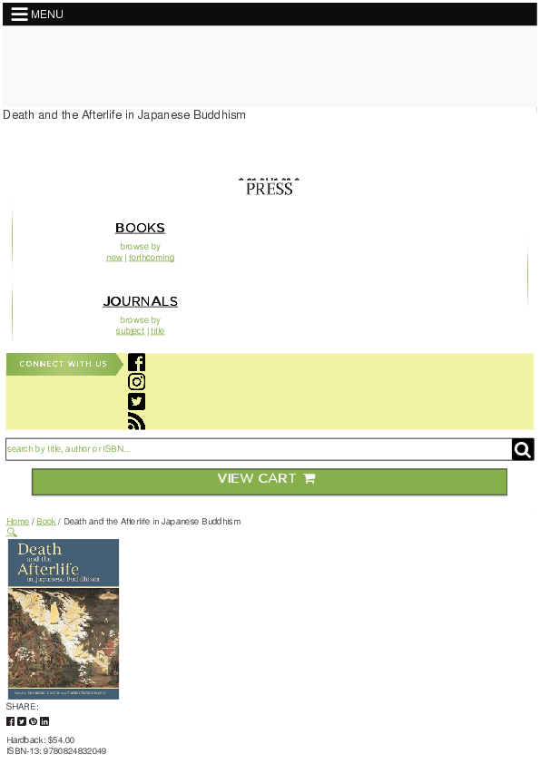 (PDF) Death and the Afterlife in Japanese Buddhism