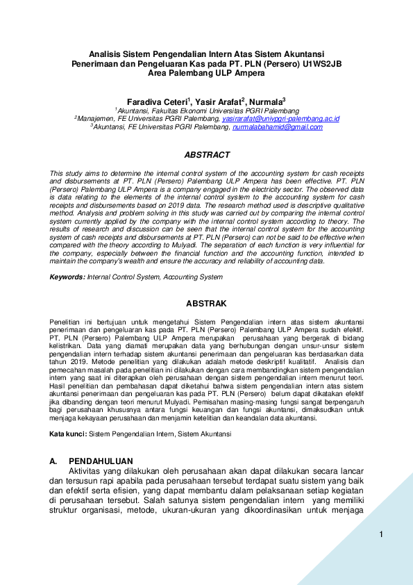 (PDF) Analisis Sistem Pengendalian Intern Atas Sistem Akuntansi ...