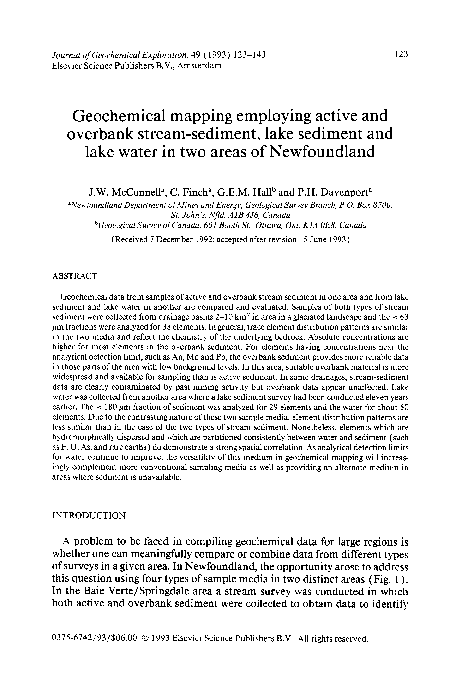 (PDF) Geochemical mapping employing active and overbank stream-sediment ...