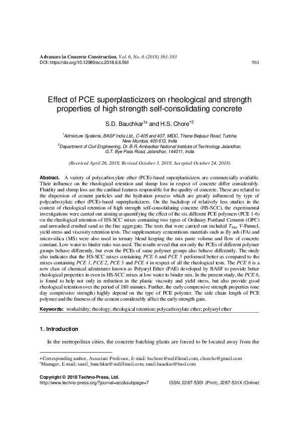 (PDF) Effect of PCE superplasticizers on rheological and strength ...