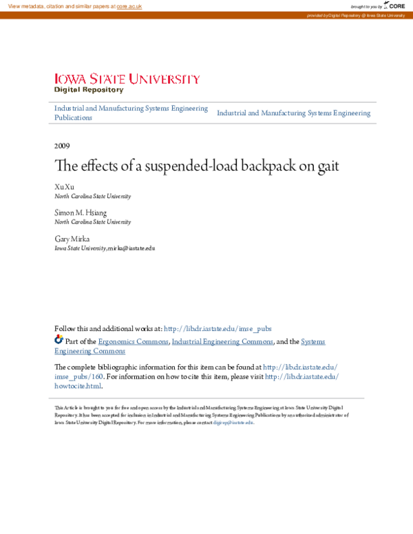 (PDF) The effects of a suspended-load backpack on gait