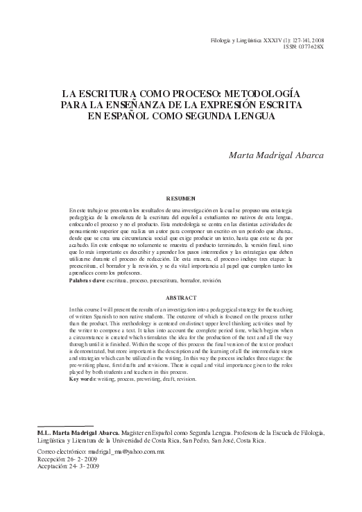 (PDF) La escritura como proceso: metodología para la enseñanza de la expresión escrita en ...