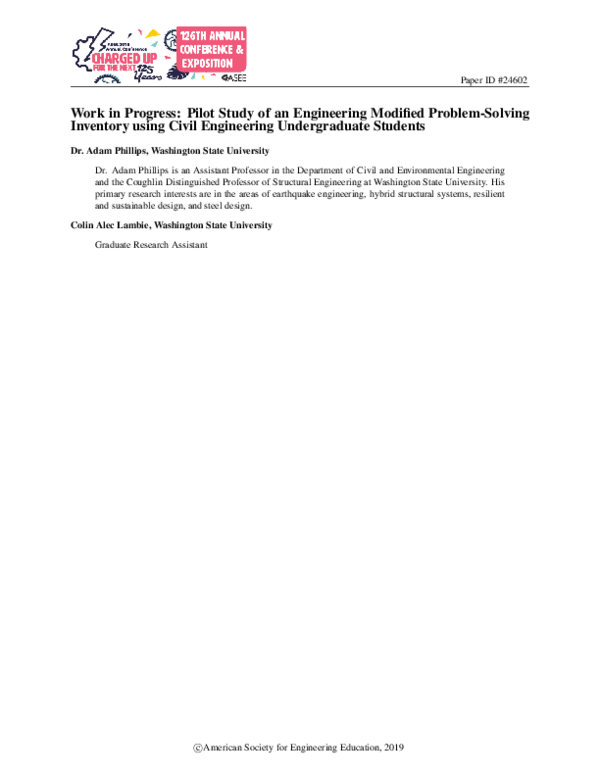 (PDF) Work in Progress: Pilot Study of an Engineering Modified Problem ...