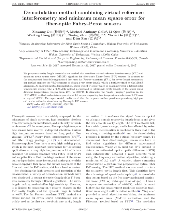 Pdf Demodulation Method Combining Virtual Reference Interferometry And Minimum Mean Square