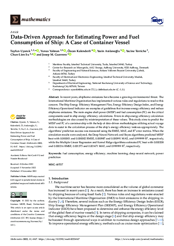 (PDF) Data-Driven Approach for Estimating Power and Fuel Consumption of Ship: A Case of ...