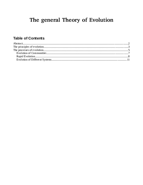 (PDF) The general Theory of Evolution