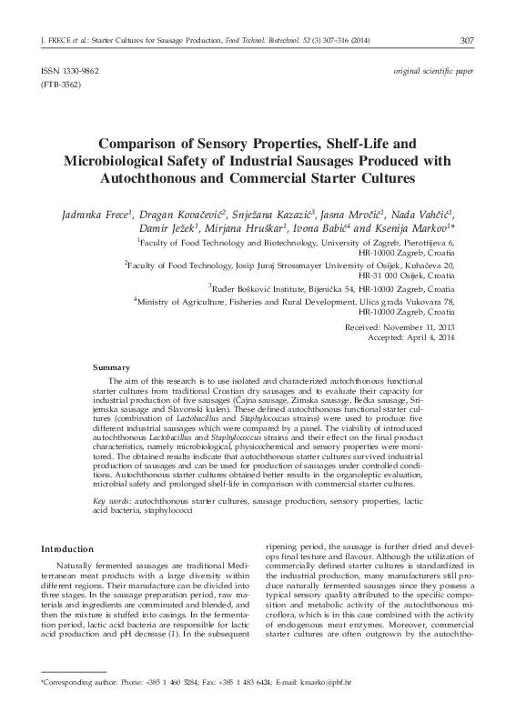 (PDF) Comparison of Sensory Properties, Shelf-Life and Microbiological ...