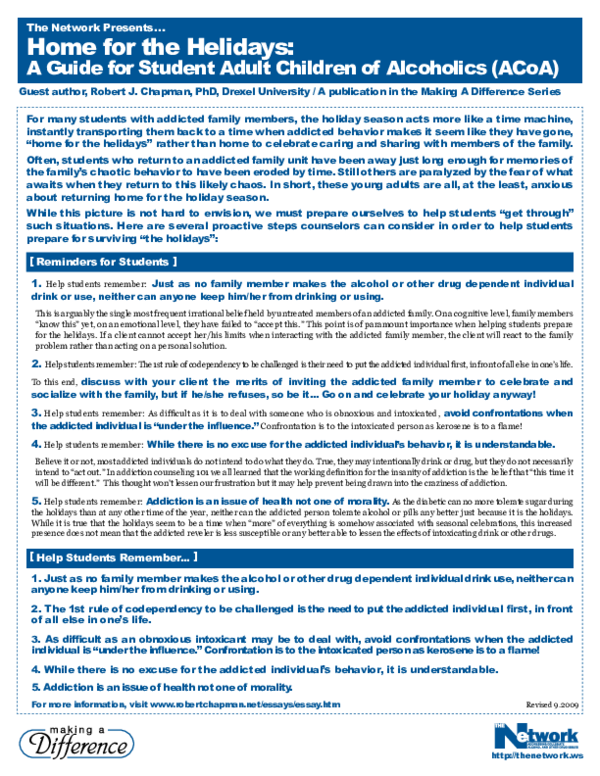 (PDF) Home for the Helidays: A Guide for Student Adult Children of ...