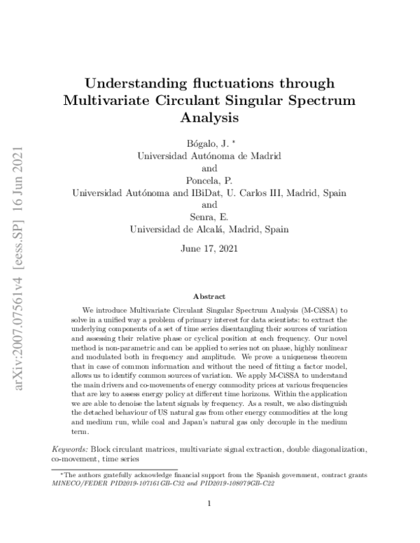 Pdf Understanding Fluctuations Through Multivariate Circulant