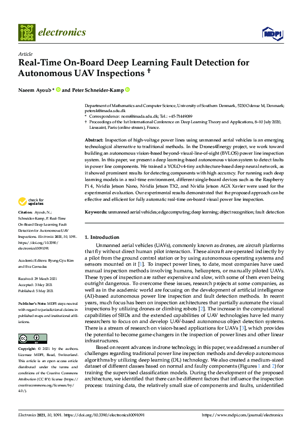Pdf Real Time On Board Deep Learning Fault Detection For Autonomous
