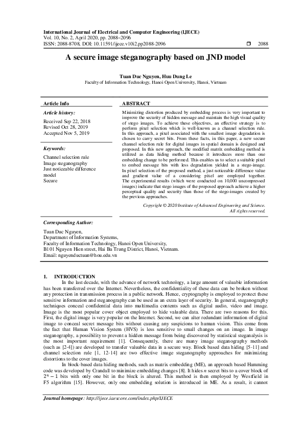 (PDF) A secure image steganography based on JND model