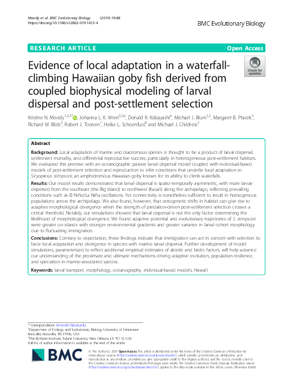 (PDF) Evidence of local adaptation in a waterfall-climbing Hawaiian ...