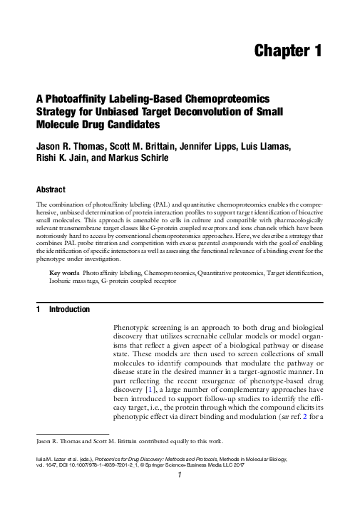 (PDF) A Photoaffinity Labeling-Based Chemoproteomics Strategy for ...