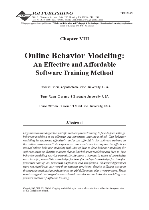 (PDF) Online Behavior Modeling