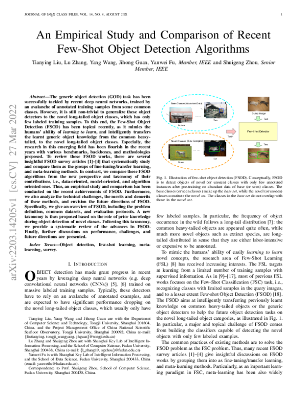 (PDF) An Empirical Study and Comparison of Recent Few-Shot Object Detection Algorithms