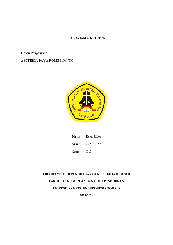 (DOC) UAS AGAMA KRISTEN