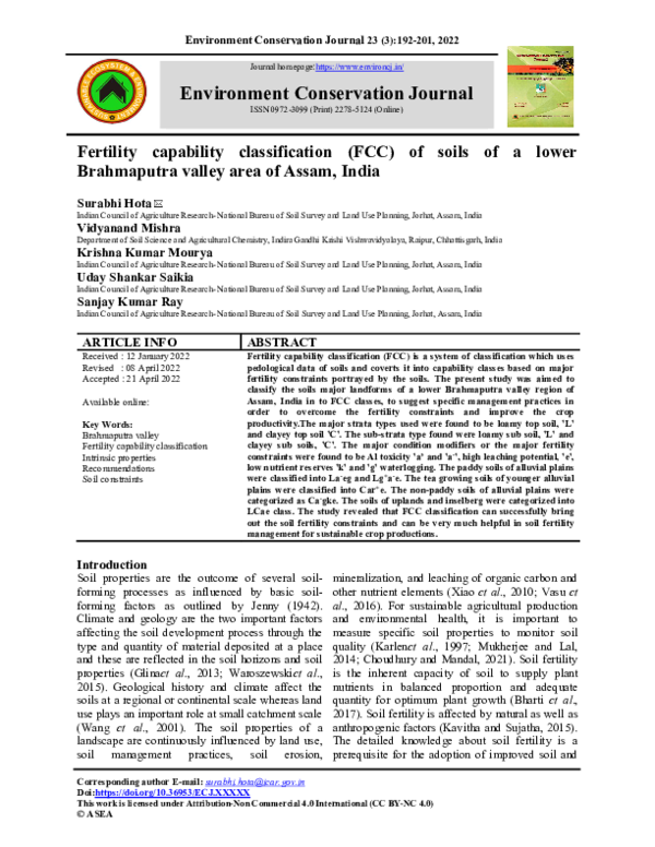 (PDF) Fertility capability classification (FCC) of soils of a lower ...