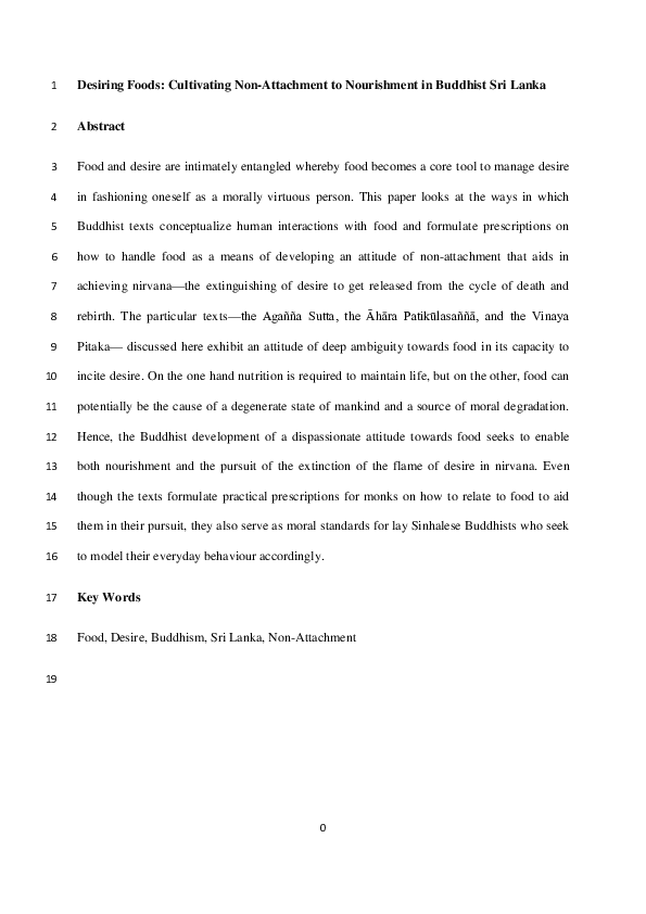 (PDF) Desiring foods: Cultivating non-attachment to nourishment in ...
