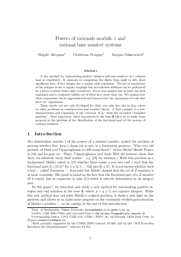 (PDF) Rational Base Representations and Fractional Powers Insights