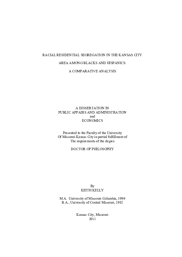 (PDF) Racial residential segregation in the Kansas City area among ...