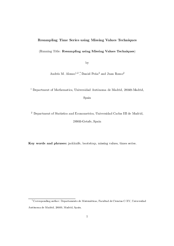 (PDF) Resampling time series using missing values techniques