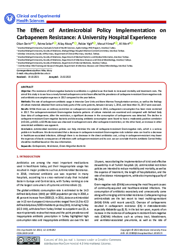 (PDF) The Effect of Antimicrobial Policy Implementation on Carbapenem ...