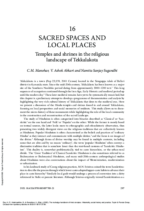 (PDF) SACRED SPACES AND LOCAL PLACES Temples and shrines in the ...