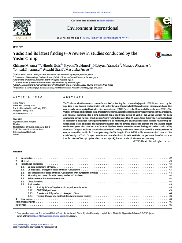 (PDF) Yusho and its latest findings-A review in studies conducted by ...