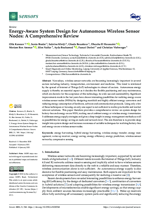 Pdf Energy Aware System Design For Autonomous Wireless Sensor Nodes A Comprehensive Review