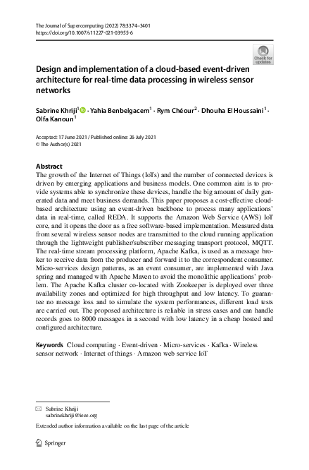 Pdf Design And Implementation Of A Cloud Based Event Driven Architecture For Real Time Data