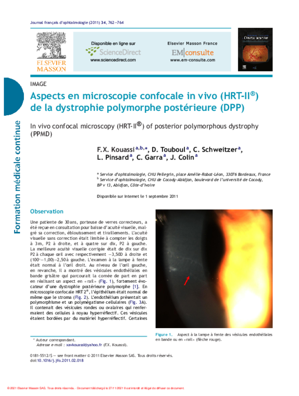 (PDF) Aspects en microscopie confocale in vivo (HRT-II®) de la ...