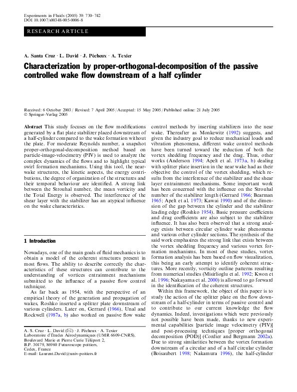 (PDF) Characterization by proper-orthogonal-decomposition of the ...