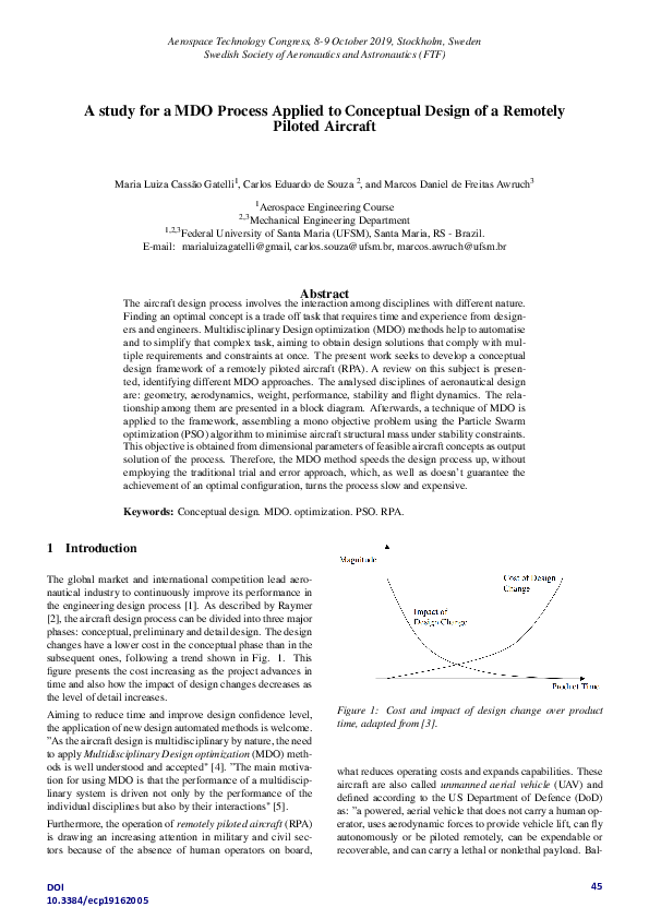 (PDF) A Mdo Process for Preliminary Design of a Remotely Piloted Aircraft