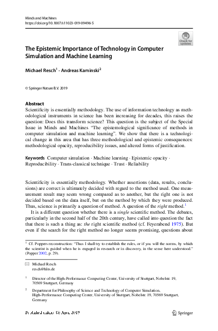 The Epistemic Importance of Technology in Computer Simulation and ...