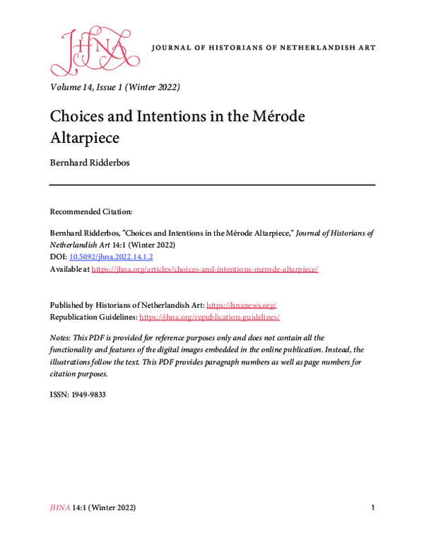 (PDF) Choices and Intentions in the Mérode Altarpiece