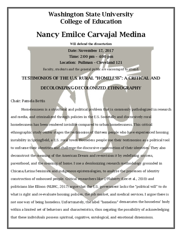 (PDF) Testimonios of the U.S. Rural “Homeless”: A Critical and ...
