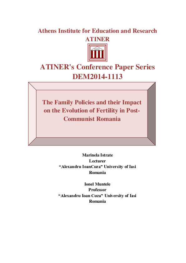(PDF) The Family Policies and their Impact on the Evolution of ...