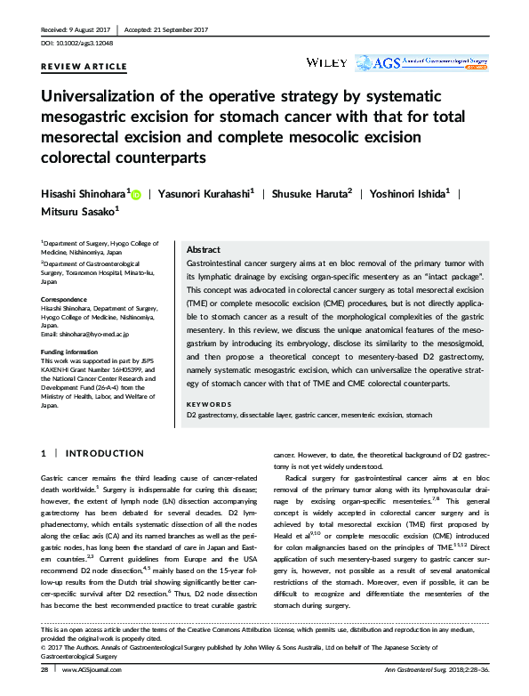 (PDF) Universalization of the operative strategy by systematic ...