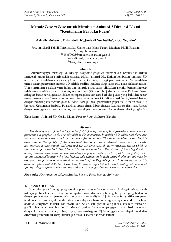 (PDF) Metode Pose to Pose untuk Membuat Animasi 3 Dimensi Islami ...