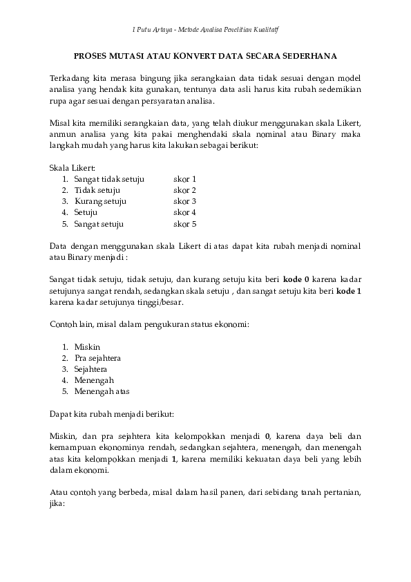(PDF) Proses Mutasi Atau Konvert Data Secara Sederhana