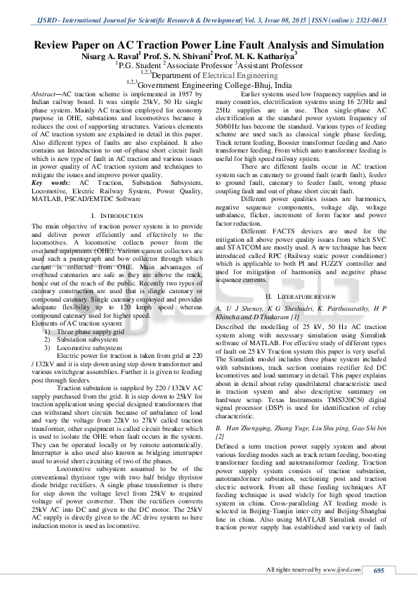 (PDF) Fault Analysis in AC Traction Power Systems