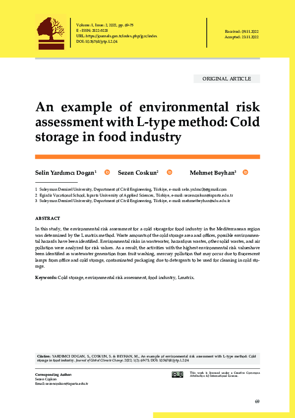 (PDF) An example of environmental risk assessment with L-type method ...