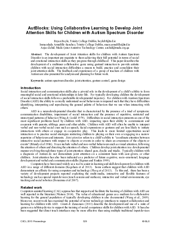 AutBlocks: Using Collaborative Learning to Develop Joint Attention ...