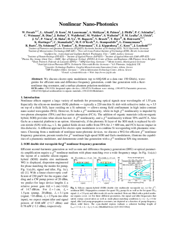 (PDF) Nonlinear Nano-Photonics