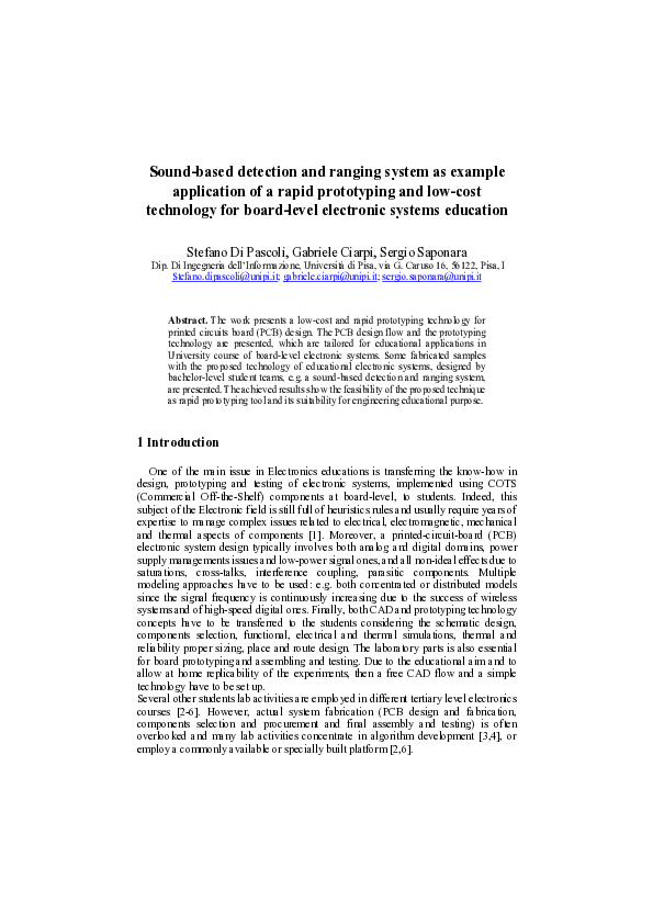 (PDF) Sound-Based Detection and Ranging System as Example Application ...