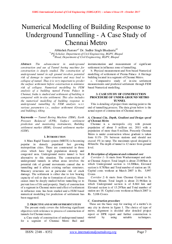 (PDF) Numerical Modelling of Building Response to Underground Tunnelling - A Case Study of ...