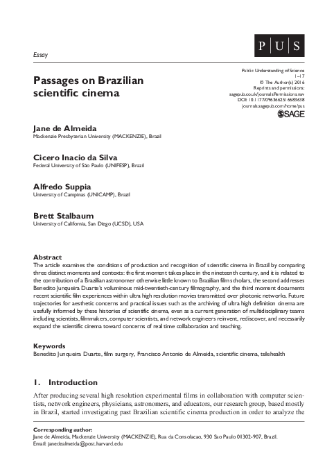 (PDF) Passages on Brazilian scientific cinema